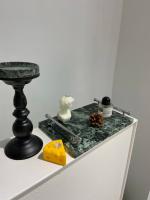 China Pradas Verde Green Marble Vanity Tray Rectangular With Polished Surface for sale
