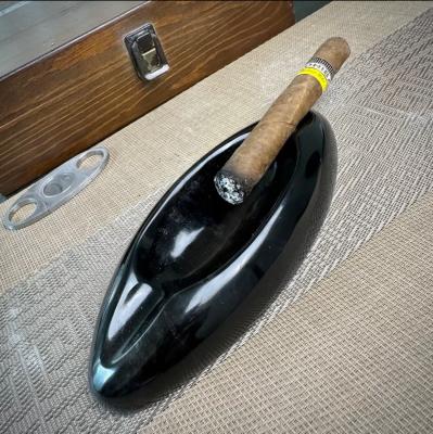 China Ice Obsidian Natural Cigar Ashtray Black Durable With Premium Material for sale