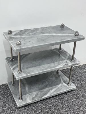 China Multi Tier Marble Shelf Table Custom Craft Marble High Durability for sale