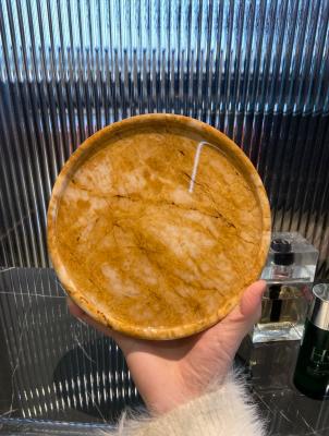 China Luxury Natural Amarillo Marble Tray - Modern Design Centerpiece for Interior Decor for sale