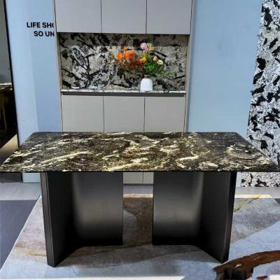 China Brazilian Platinum Diamonds Modern Marble Table Marble Slab Dining Table Luxury Stain Resistant for sale