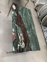 China Cambodia Honed Green Rectangular Marble Dining Table Kitchen Table Marble Top for sale