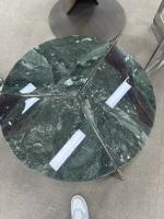 China Cambodia Honed Green Rectangular Marble Dining Table Kitchen Table Marble Top for sale