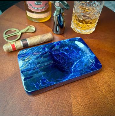 China Cloisonne Blue Marble Cigar Ashtray Stain Proof Heat Resistant for sale