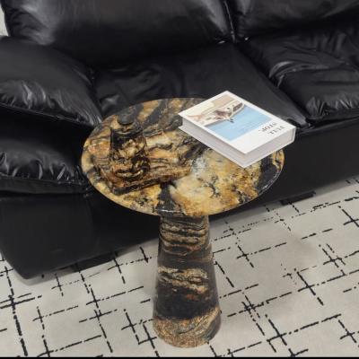 China Brazilian Polished Multi Functional Round Marble Coffee Table Marble Top Side Table for sale