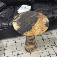 China Brazilian Polished Multi Functional Round Marble Coffee Table Marble Top Side Table for sale