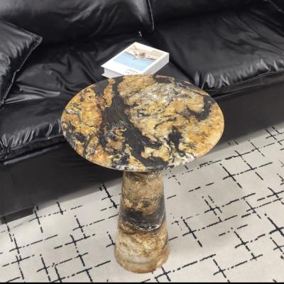 China Brazilian Polished Multi Functional Round Marble Coffee Table Marble Top Side Table for sale