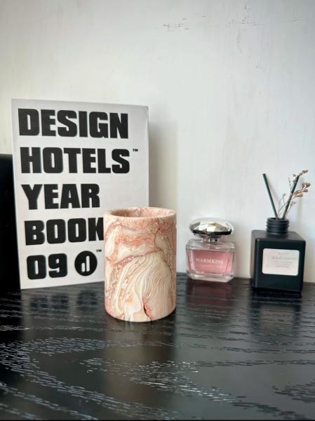 Quality PinkShell Marble Candle Holder With Artistic Stone Design For Interior for sale