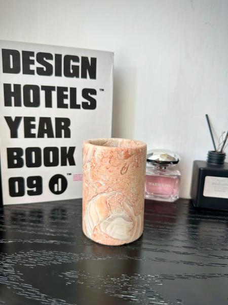 Quality PinkShell Marble Candle Holder With Artistic Stone Design For Interior for sale