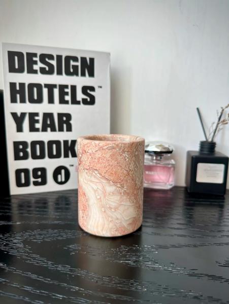 Quality PinkShell Marble Candle Holder With Artistic Stone Design For Interior for sale