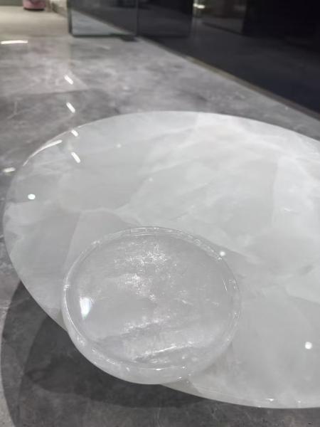 Quality Brazilian Blanco Cristallo Marble End Table Moisture Resistant For High End for sale