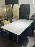 China Stain Resistant High Performance Natural Marble Dining Table Marble Stone Dining Table for sale