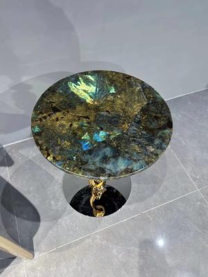 China Blue High Hardness Marble Bedside Table Round Marble Table Timeless Aesthetic for sale