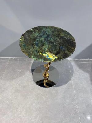 China Blue High Hardness Marble Bedside Table Round Marble Table Timeless Aesthetic for sale