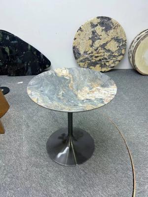 China Palissandro Blue Marble Top Dining Table Set Brazilian Round Luxury Wearproof Table for sale