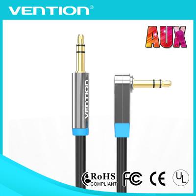Cina Cavi arrotolati neri stereo di Palo del connettore di cavo dell'angolo retto 3.5mm audio 3 video in vendita