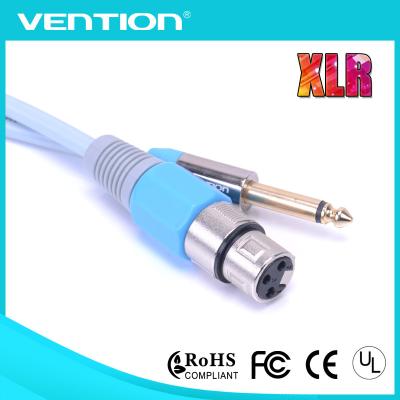 Cina maschio di 3Pin XLR 6.35mm all'audio video cavo stereo femminile del rivestimento del PVC del cavo di estensione in vendita