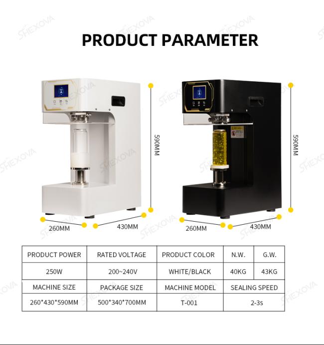 Portable Non-Rotating Can Sealing Machine side view