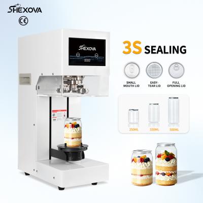 China Touch Screen Stainless Steel Can Sealing Machine For Beverage Juice Coffee Shop for sale