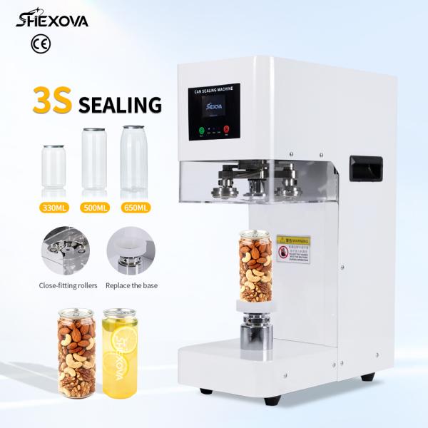 Quality Different Sizes 110V 220V Bottles Rotary Can Sealer Machine For Beverage Shop for sale