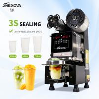 China Automatic 3S Seal Milk Tea Plastic Cup Sealing Machine High Efficiency for sale