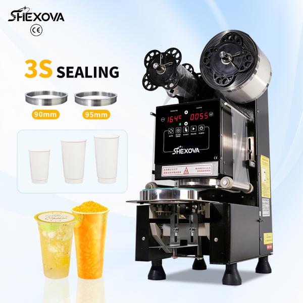 Quality 110V 220V Beverage Food Packaging Cup Sealing Machine Automatic Heating For Beverage Shop for sale