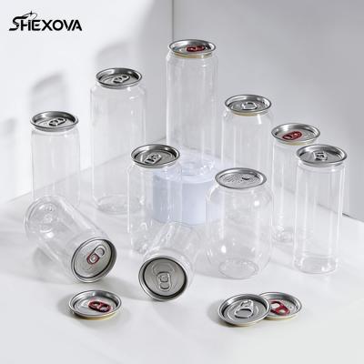 China Eco Friendly Custom Logo Plastic Can Jars With  B64 Aluminum Lid for sale