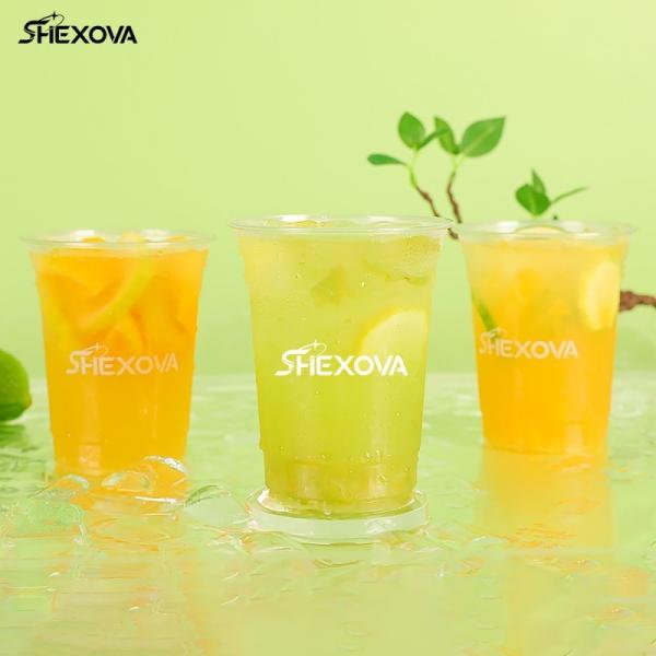 Quality Disposable Transparent PET Coffee Plastic Cup With Direct Drinking Lid for sale