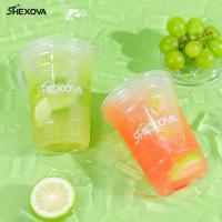 Quality Round Plastic Custom Pet Cups Disposable Transparent 12/16/ 24 Oz Plastic Cups for sale