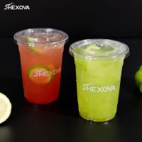 Quality Clear 12oz / 16oz / 24oz Pet Plastic Cups With Lids For Beverage Coffee Custom for sale