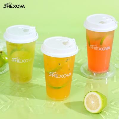 China Disposable 360ml 500ml 700ml Clear Frosted PP Plastic Cups with Customized Logo for sale