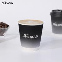 Quality Recyclable Disposable Double Layer Paper Coffee Cups For Hot Beverages for sale