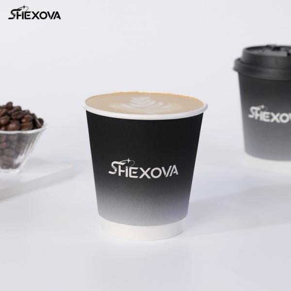 Quality Recyclable Disposable Double Layer Paper Coffee Cups For Hot Beverages for sale