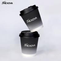 Quality Customize Logo Thickened Recyclable Paper Cup With Lid And Sleeve 8oz 10oz 12oz for sale