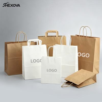 China Biodegradable Takeaway Fast Food Paper Shopping Bag for Restaurant for sale