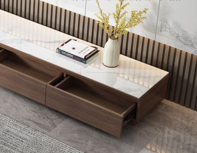 Cina Supporto del granito di Gelaimei breve TV della cima della noce del laminato bianco con i cassetti in vendita
