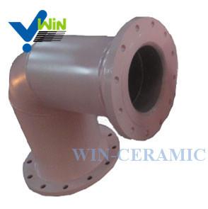 China factory price wear resistant ceramic lined bend elbow ceramic pipe for sale