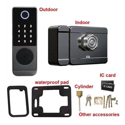 Cina Blocco porta intelligente impermeabile Tuya TTlock Impronta digitale senza chiave IC Card Blocco porta digitale in vendita