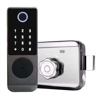 Cina Blocco porta intelligente impermeabile Tuya TTlock Impronta digitale senza chiave IC Card Blocco porta digitale in vendita