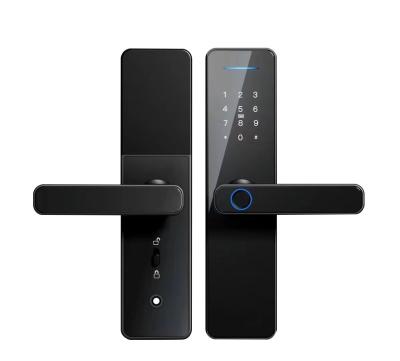China Bluetooth Intelligent Door Lock Black Tuya Wifi Smart Lock Advanced Unlocking for sale