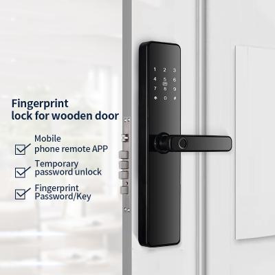China Tarjeta de clave y contraseña Impresión digital Cerradura inteligente Aleación de aluminio y vidrio templado en venta