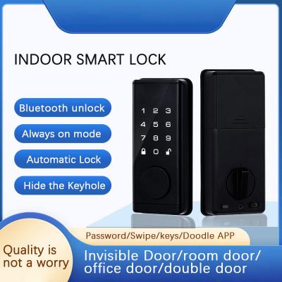 China Silver BLE Door Lock Alkaline Battery Unlock Electronic Key Card Door Locks for sale