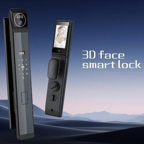 Quality Secure Smart Lock Intercom 3D Face Automatic Door Lock For Apartment for sale