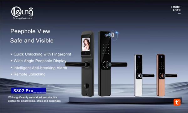 Quality Wooden Door Fingerprint Door Lock With Camera / Electronic Door Lock With Fingerprint for sale