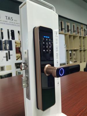 China Red Bronze Fingerprint Front Door Lock Aluminum Alloy Tuya Wifi Smart Lock for sale