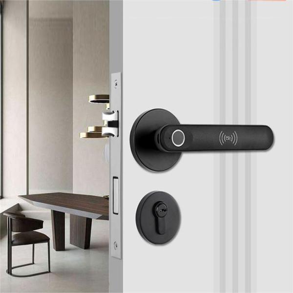 Quality Electronic Fingerprint Password Card Keyless Tuya APP Remote Control Entry Smart Door Lock for sale