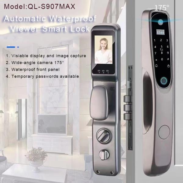 Fingerprint Wifi Door Lock With Camera Aluminum Alloy Video Door Lock