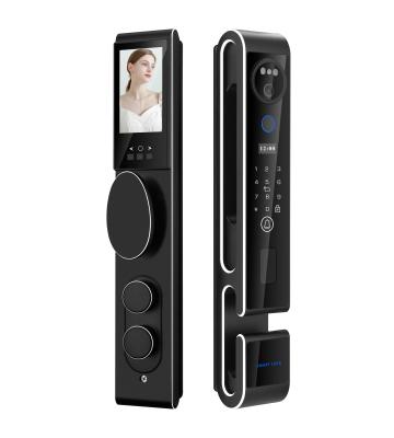 China S666 Smart Door Lock With Wifi 3D Face ID Video Intercom Automatic Fingerprint Card Key for sale