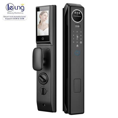 中国 Qleung S959MAX 顔 バイオメトリック ビデオ 呼び出し 指紋 キーカード ツヤ アプリ 完全自動 スマート ドアロック 販売のため