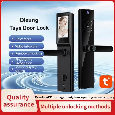 China Caméra d'appel vidéo Qleung Wifi Code d'empreinte digitale Carte clé Tuya Fermeture de porte pour l'hôtel à domicile for sale